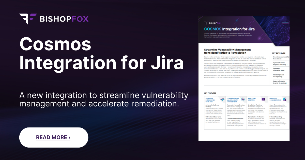 Cosmos Integration with Jira Datasheet | Bishop Fox